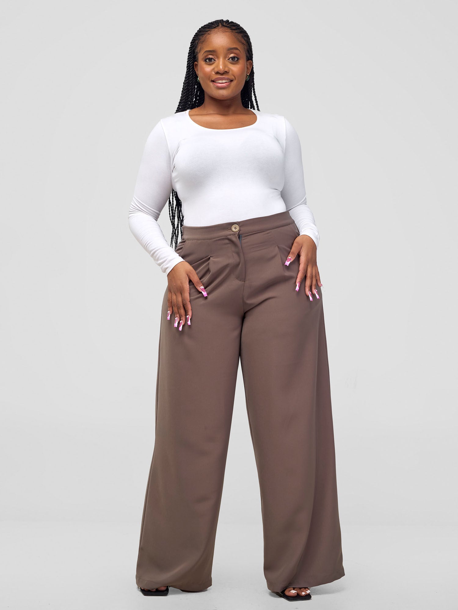 Vivo Alora Pleated Pants - Dark Grey – Shopzetu