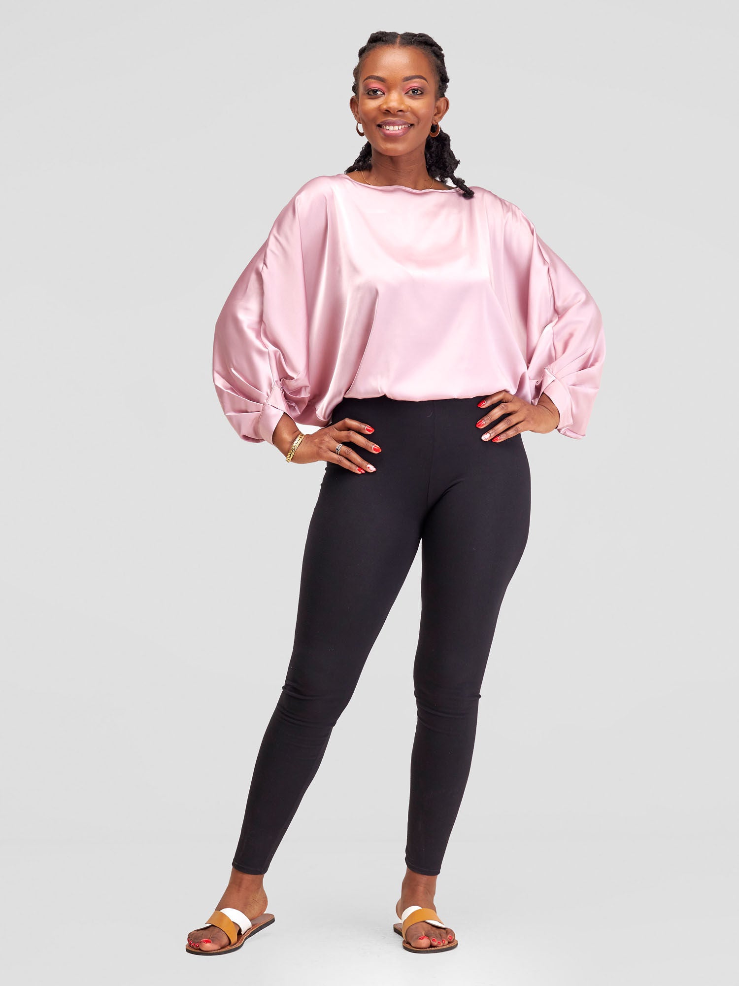 Vivo Sawari Crossed Cuff Batwing Top - Rose Gold – Shopzetu
