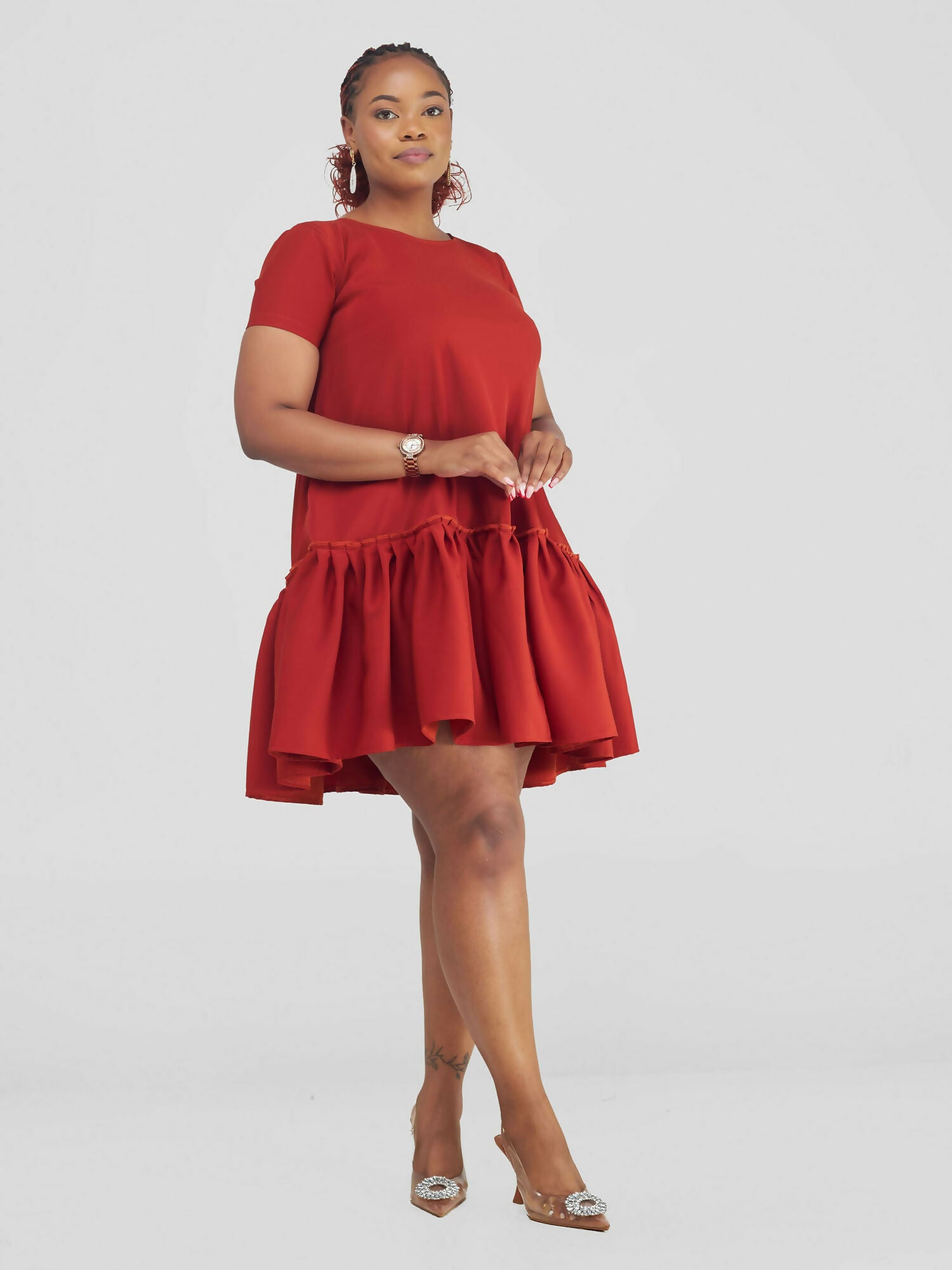 Mina Shift Dress - Rust – Shopzetu