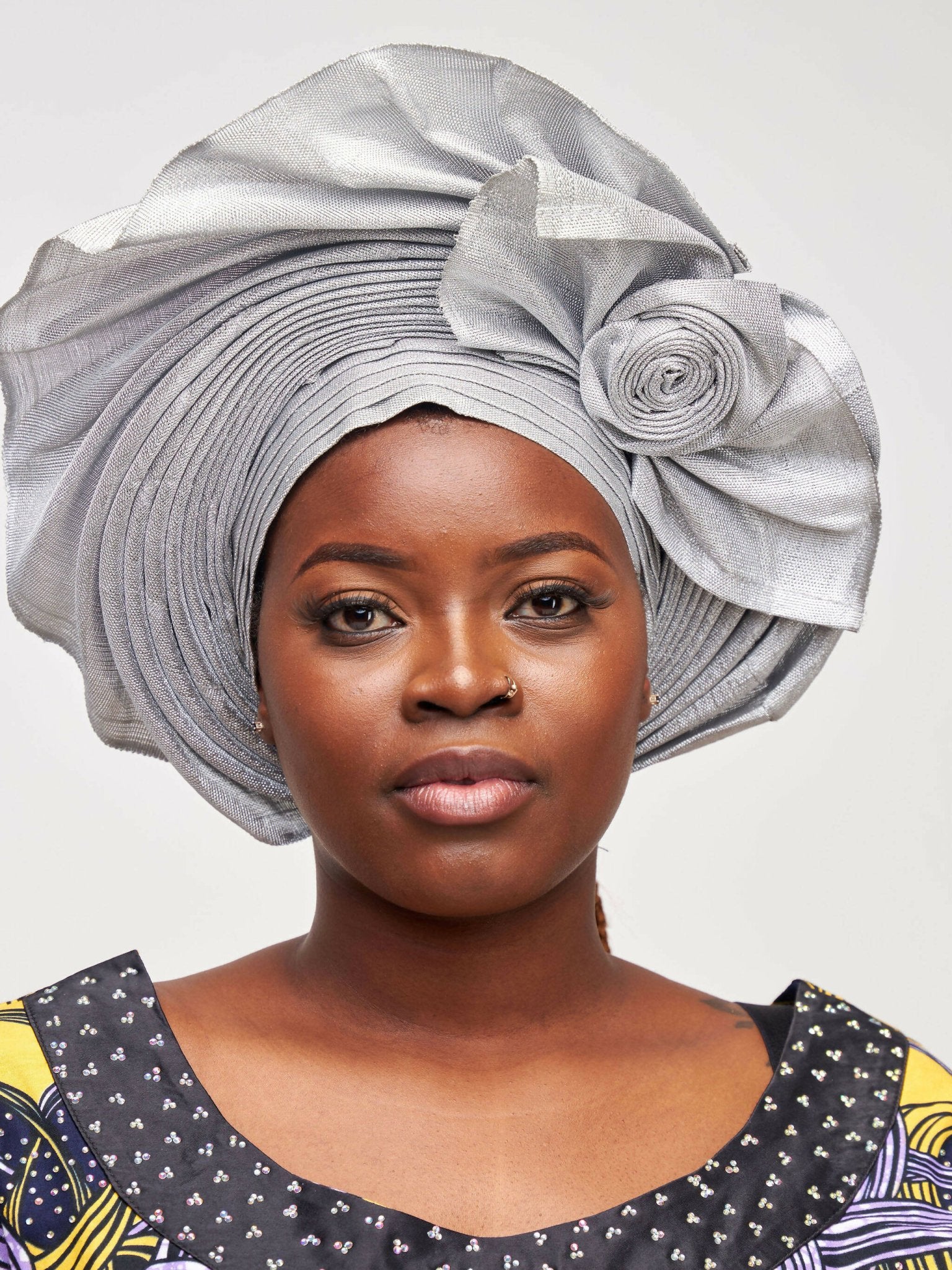 Manita Collections Silver 'auto gele' Headgear - Silver – Shopzetu